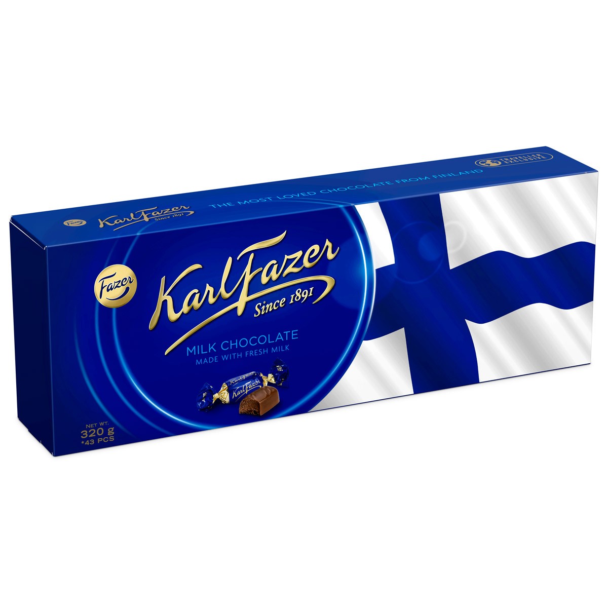 “KF” Blue Milk Chocolate Pieces Box - Lars Own