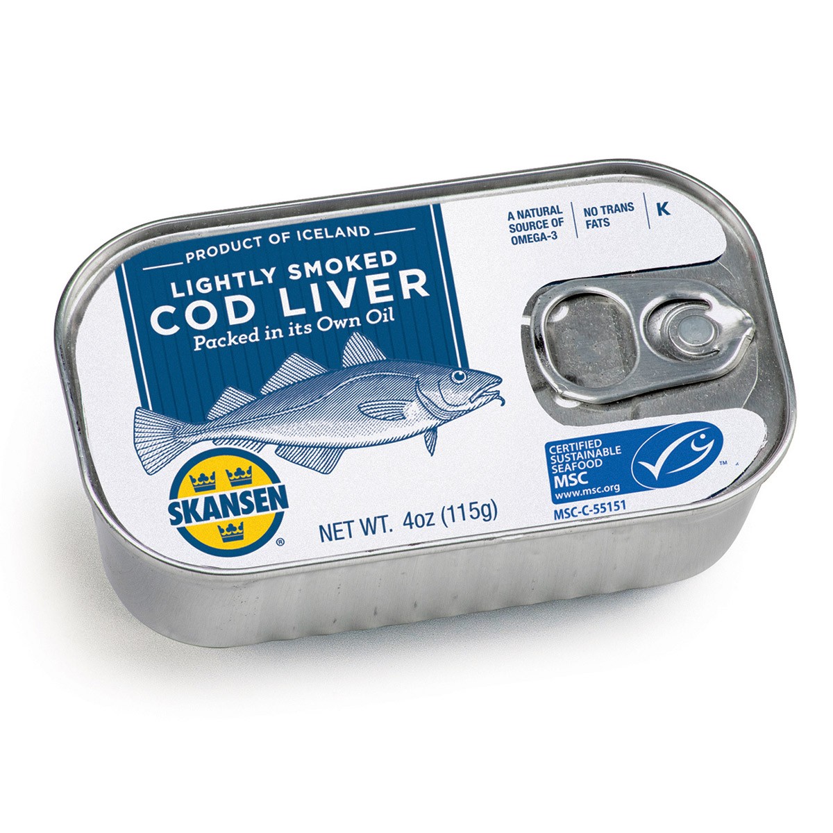 Skansen® Lightly Smoked Cod Liver Tin - Lars Own